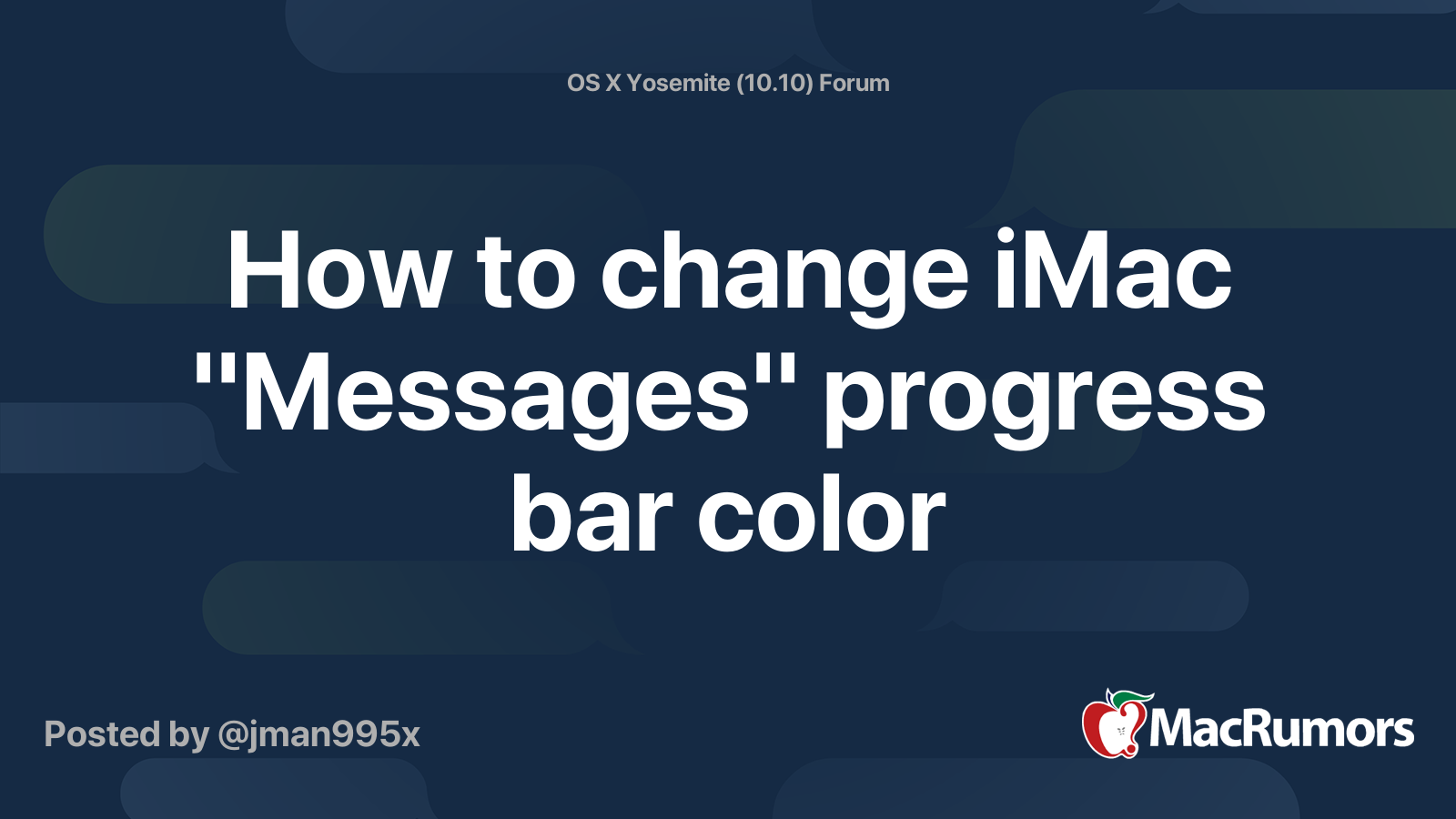 How to change iMac "Messages" progress bar color | MacRumors Forums
