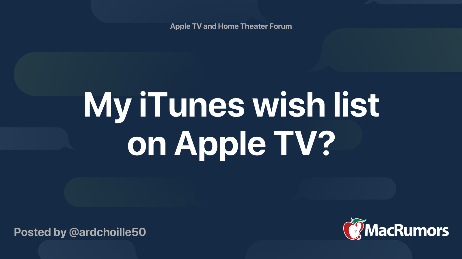 My iTunes wish list on Apple TV? | MacRumors Forums