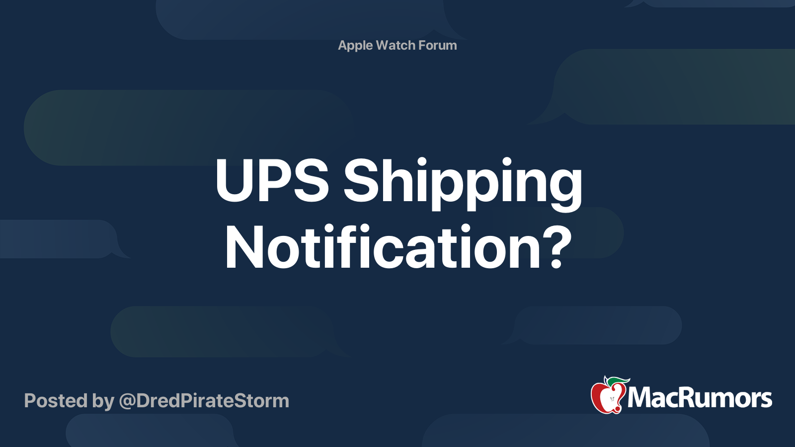 UPS Shipping Notification? | MacRumors Forums