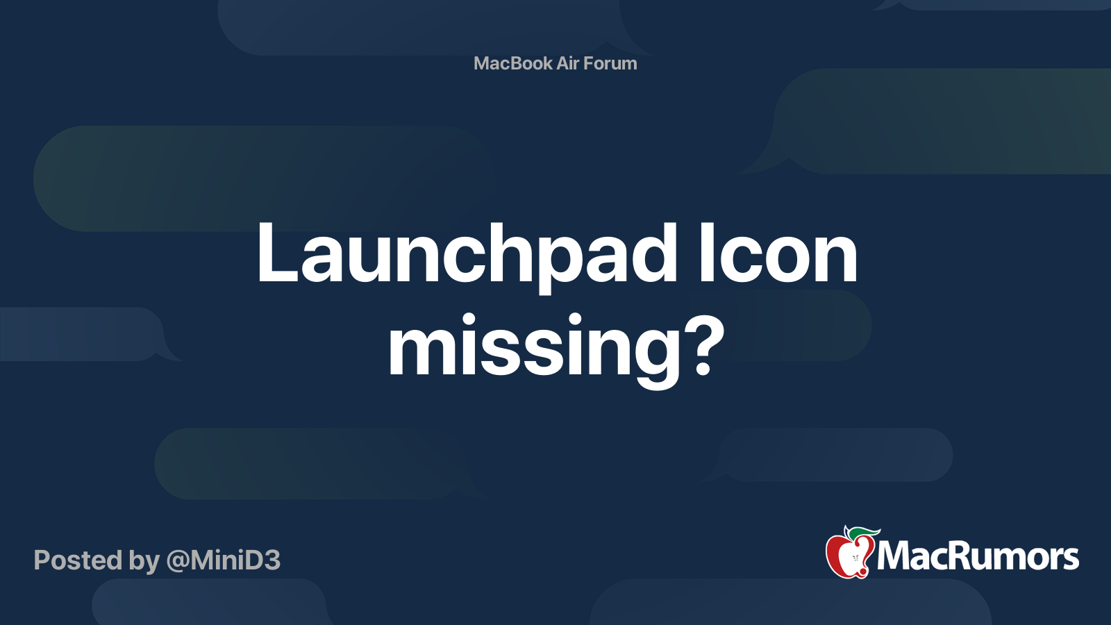 Launchpad Icon missing? | MacRumors Forums