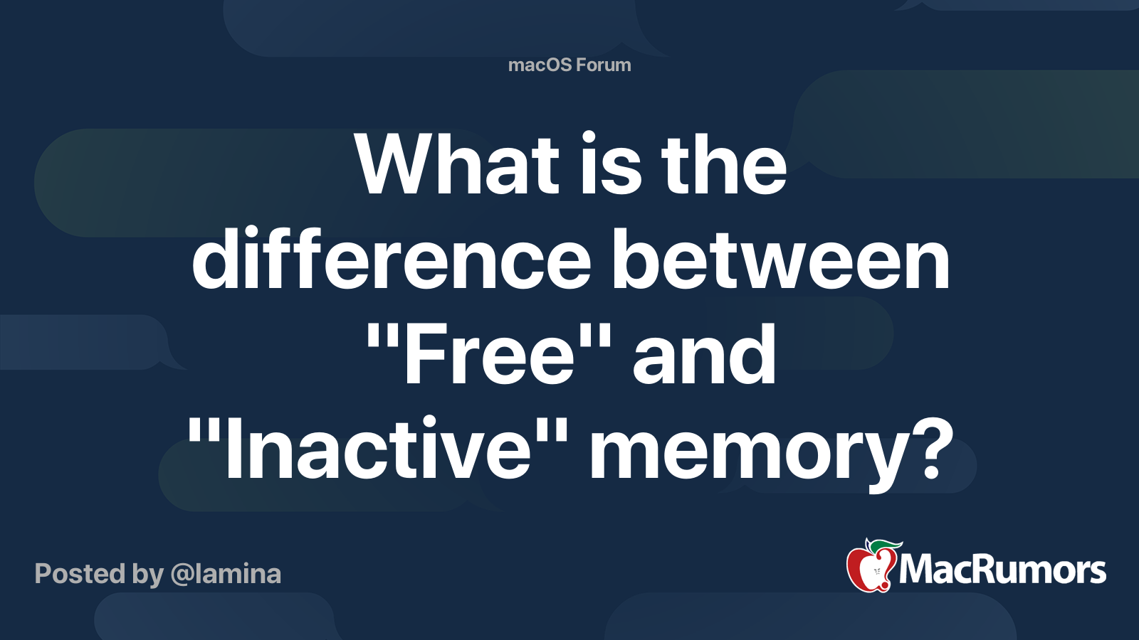 What is the difference between "Free" and "Inactive" memory? | MacRumors Forums