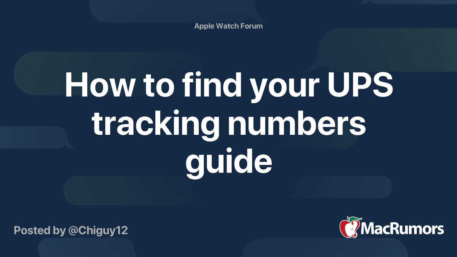 How to find your UPS tracking numbers guide | MacRumors Forums