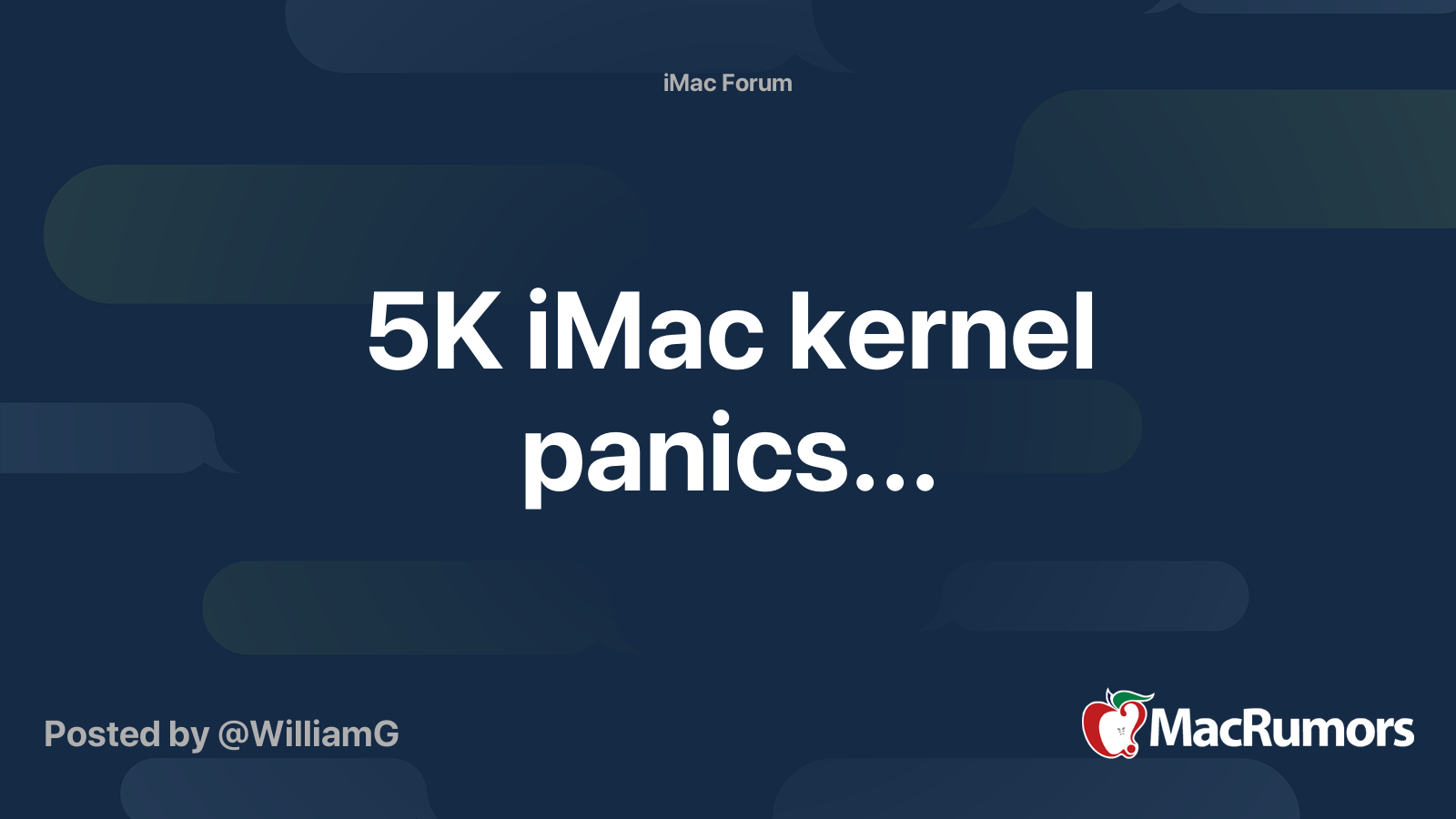 5K iMac kernel panics... | MacRumors Forums