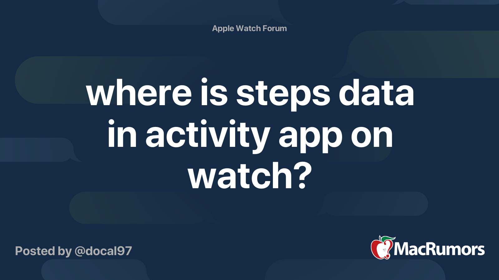 where is steps data in activity app on watch? | MacRumors Forums