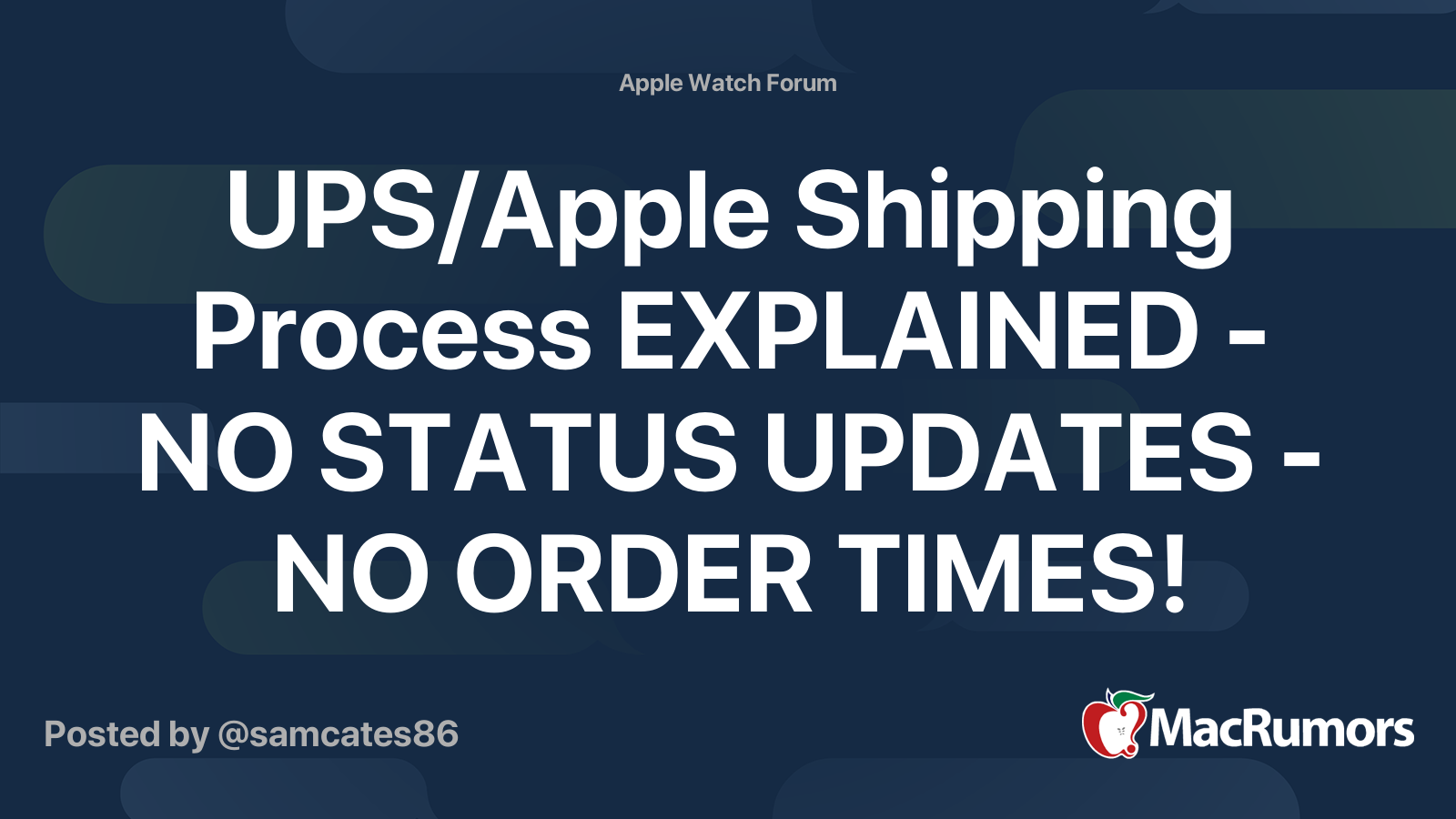 UPS/Apple Shipping Process EXPLAINED - NO STATUS UPDATES - NO ORDER ...