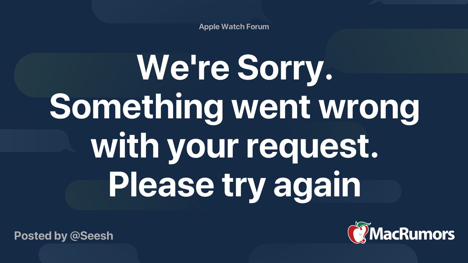 We're Sorry. Something went wrong with your request. Please try again ...