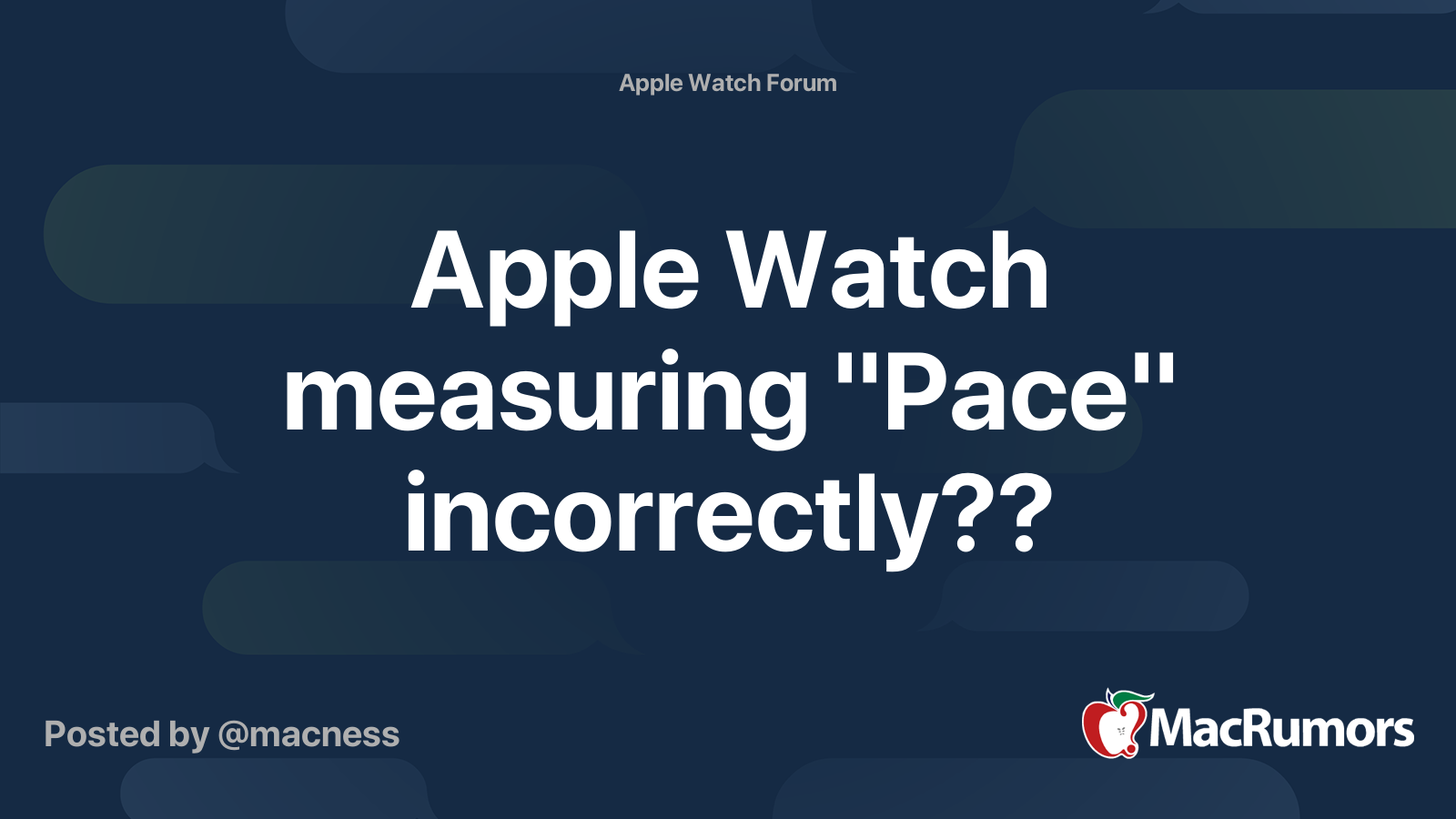 Apple Watch measuring "Pace" incorrectly?? | MacRumors Forums