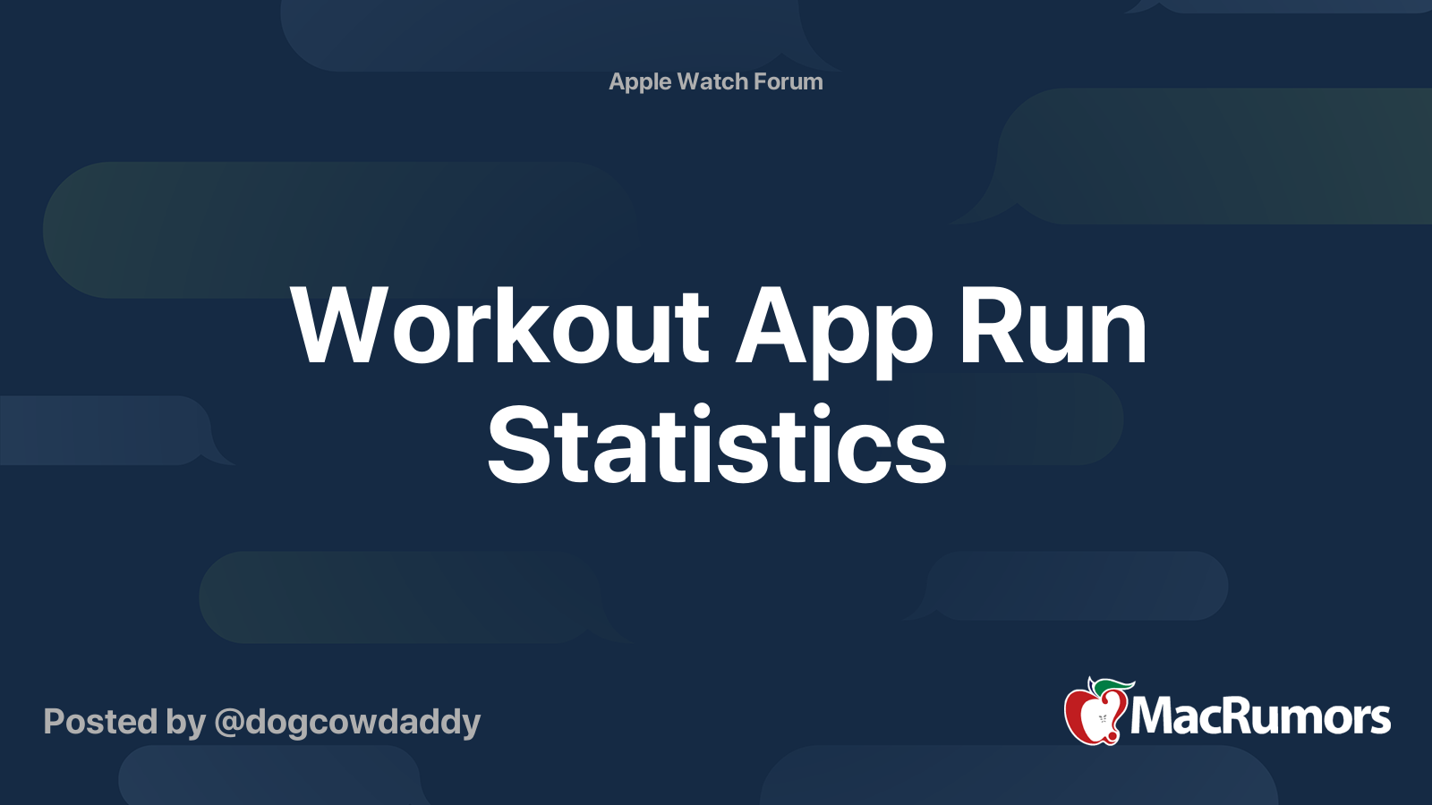 Workout App Run Statistics | MacRumors Forums