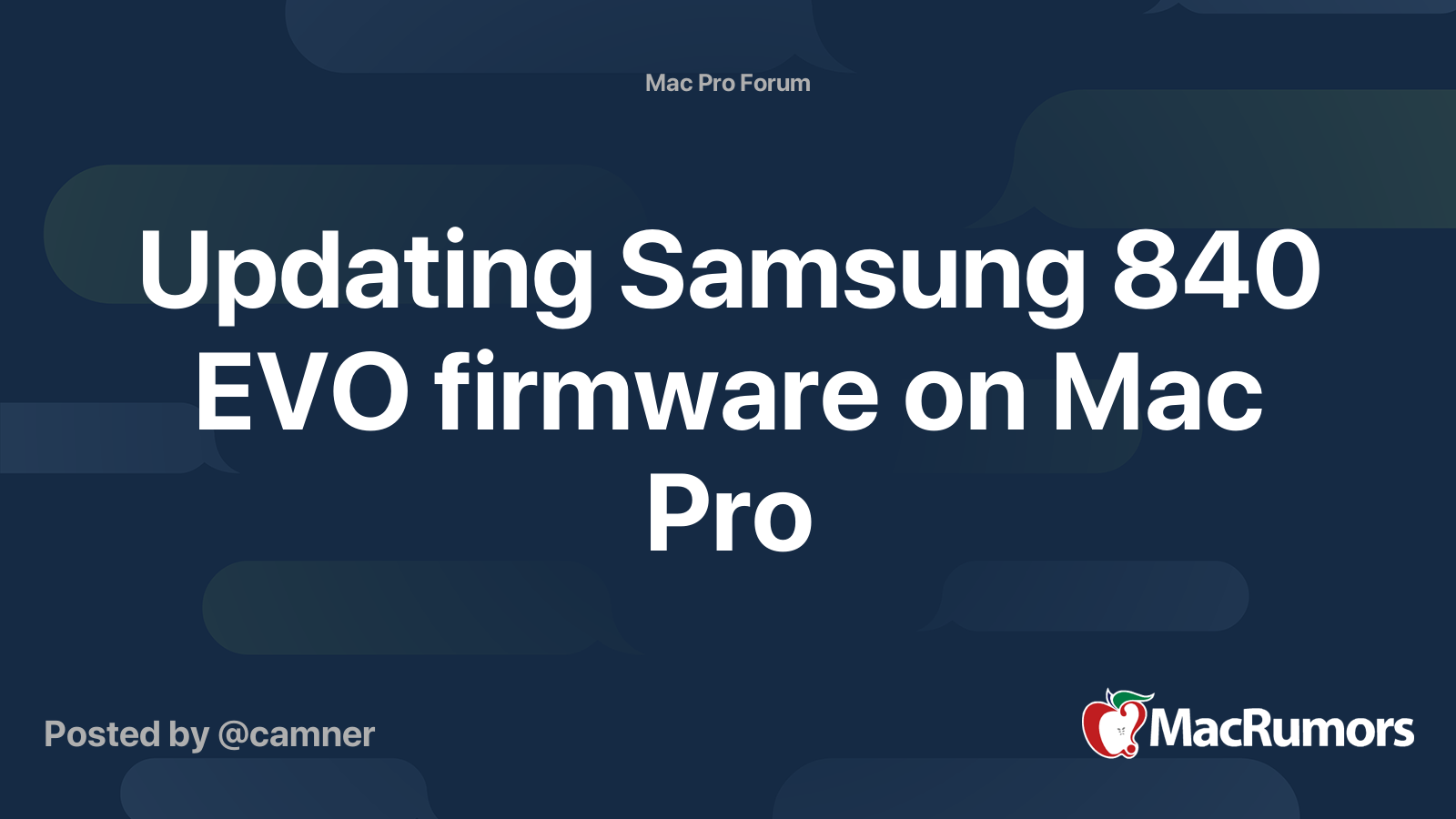 Updating Samsung 840 EVO firmware on Mac Pro | MacRumors Forums