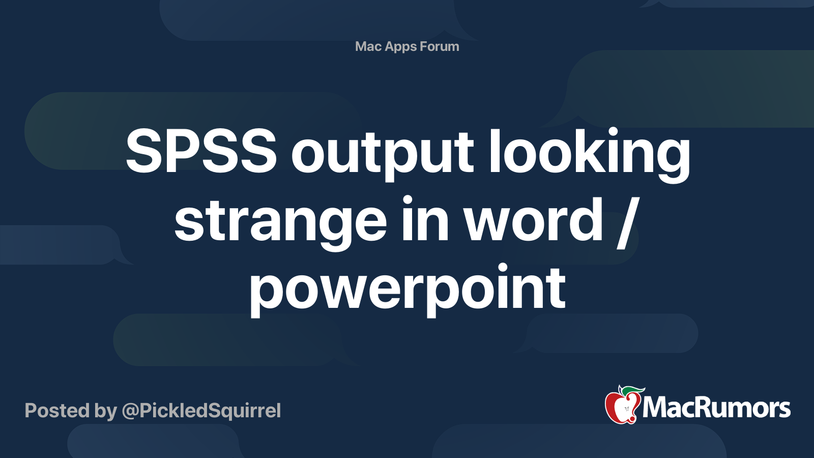 SPSS output looking strange in word / powerpoint | MacRumors Forums