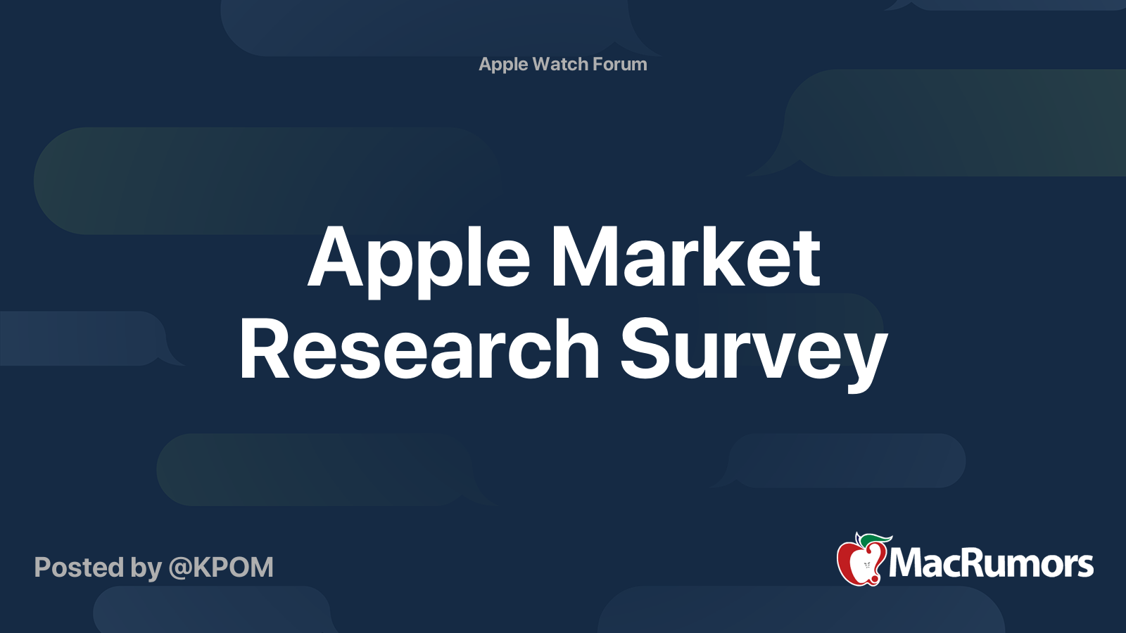 Apple Market Research Survey | MacRumors Forums