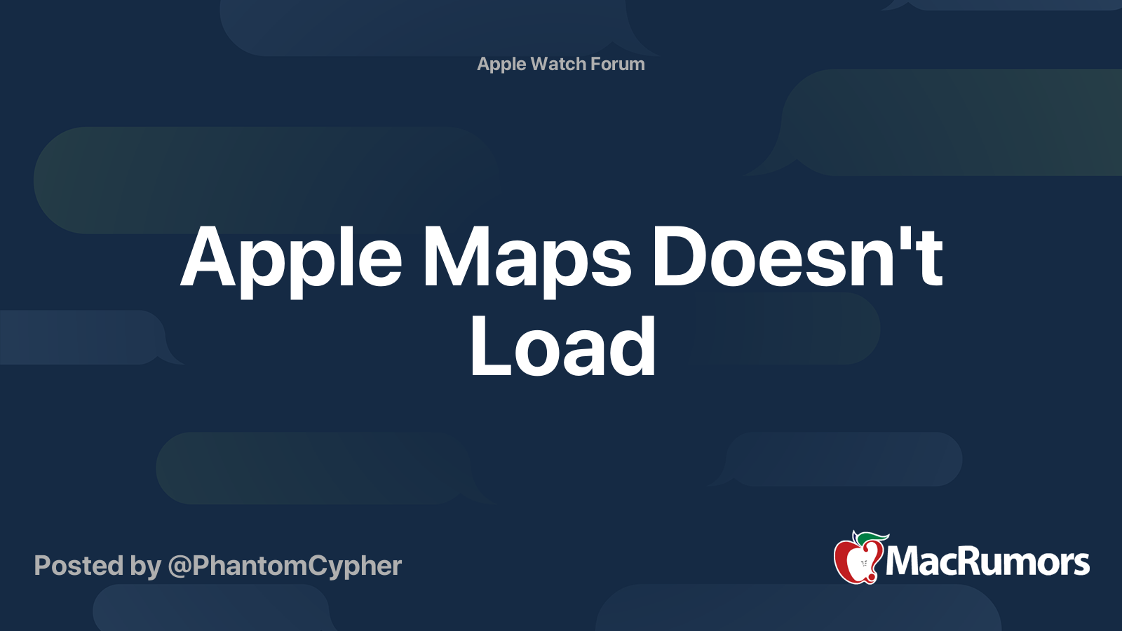 Apple Maps Doesn't Load | MacRumors Forums
