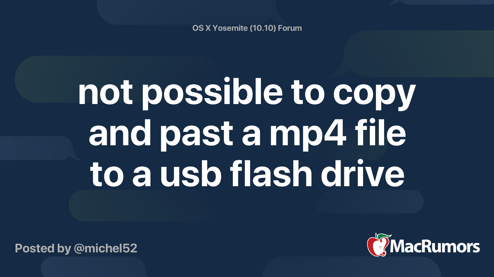 not possible to copy and past a mp4 file to a usb flash drive ...