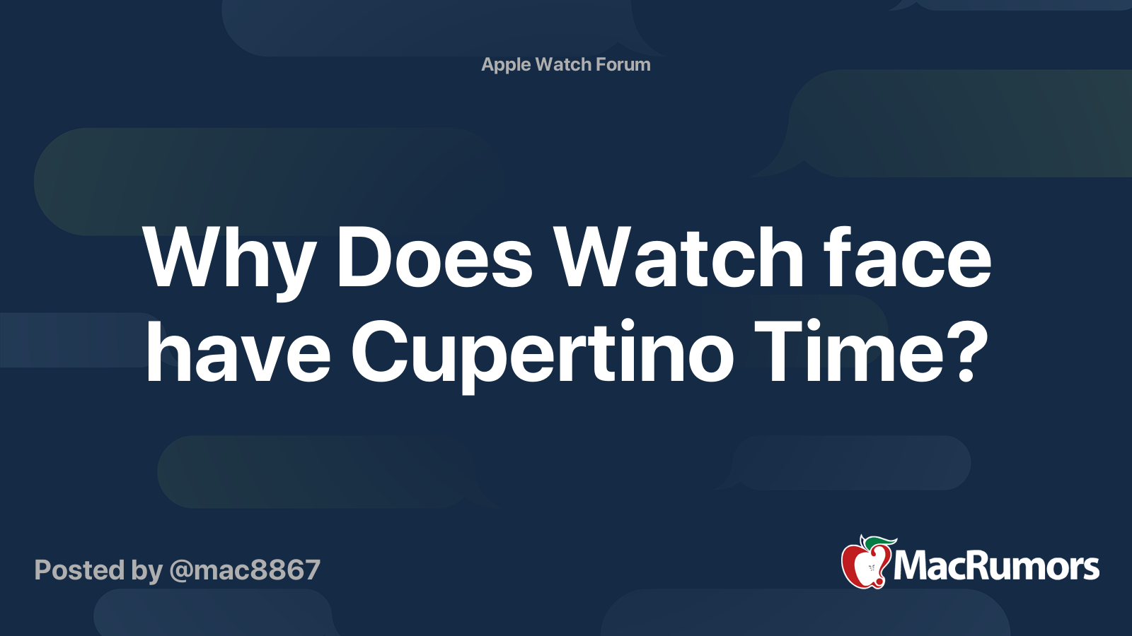 Why Does Watch face have Cupertino Time? | MacRumors Forums