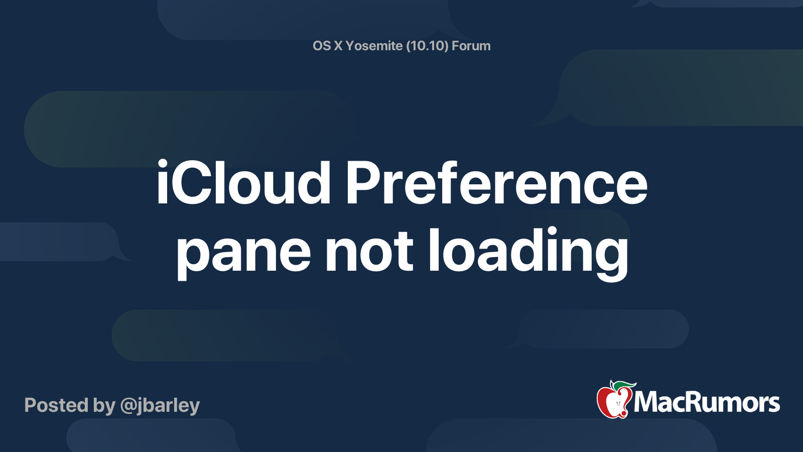 iCloud Preference pane not loading | MacRumors Forums