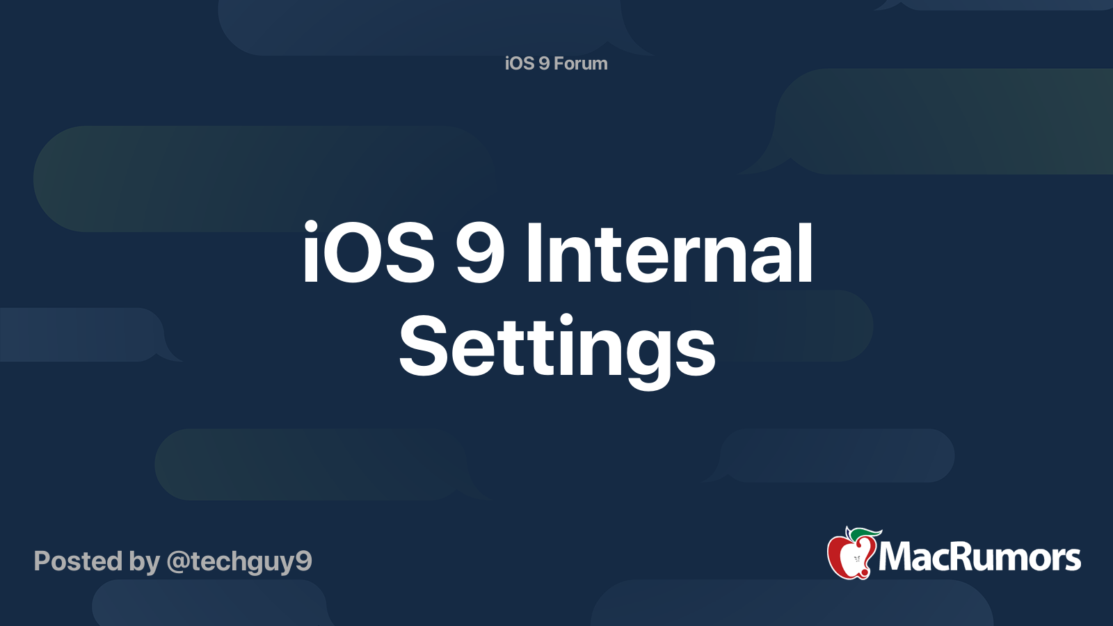 iOS 9 Internal Settings | MacRumors Forums