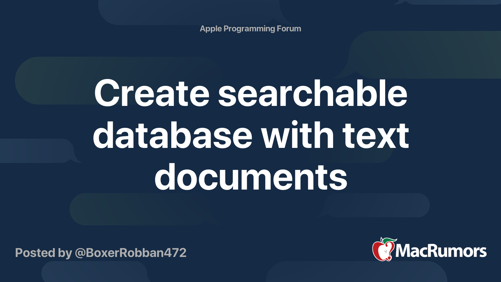 Create Searchable Database With Text Documents Macrumors Forums 0195
