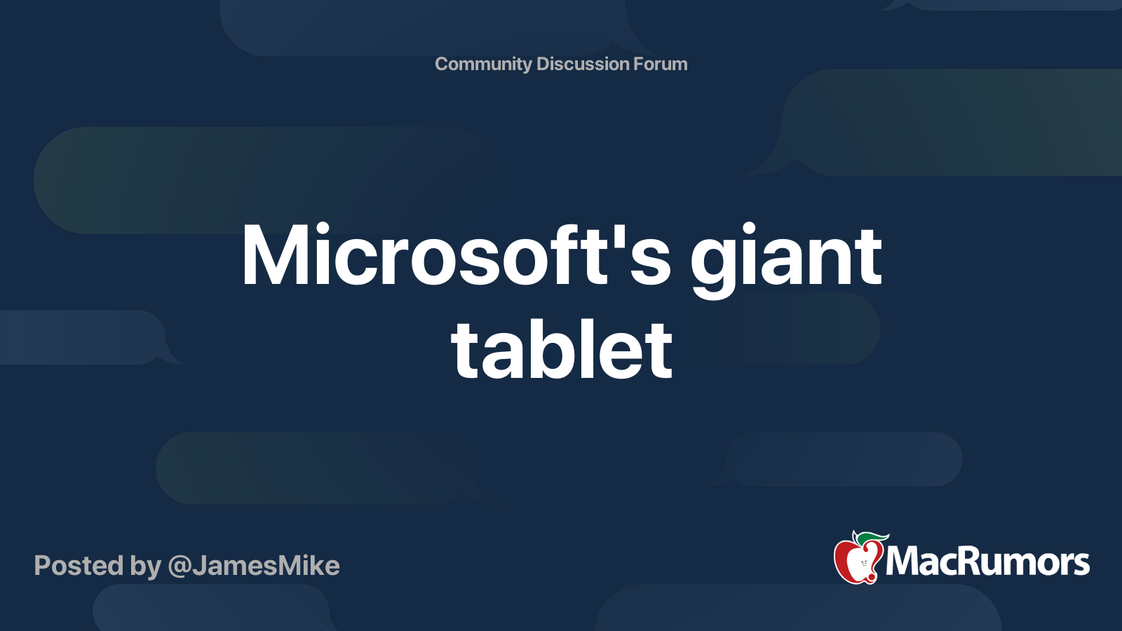 Microsoft's giant tablet | MacRumors Forums