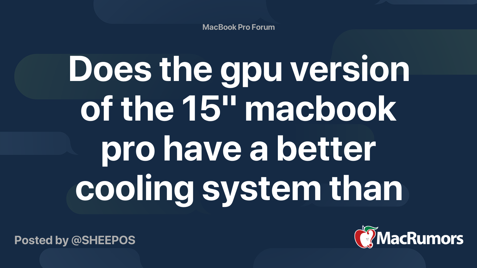Does the gpu version of the 15" macbook pro have a better cooling system than the base model ...