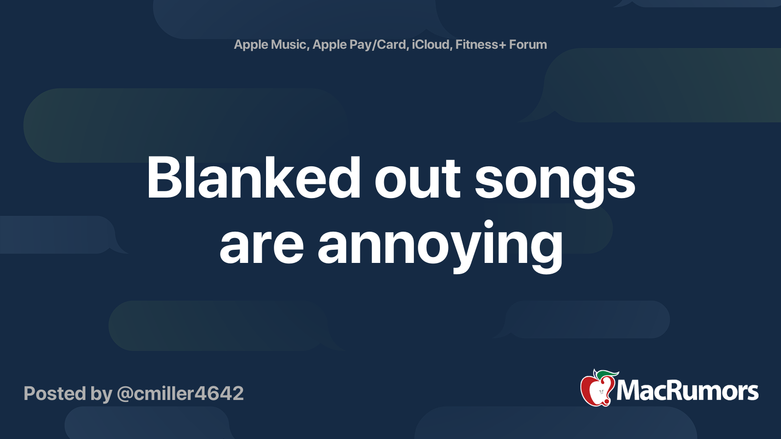 Blanked out songs are annoying | MacRumors Forums