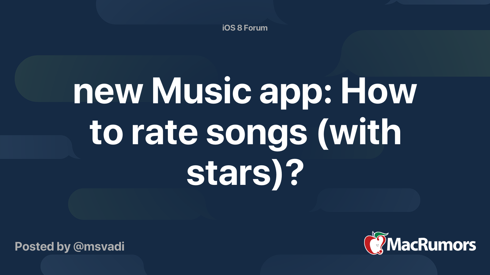 new Music app: How to rate songs (with stars)? | MacRumors Forums