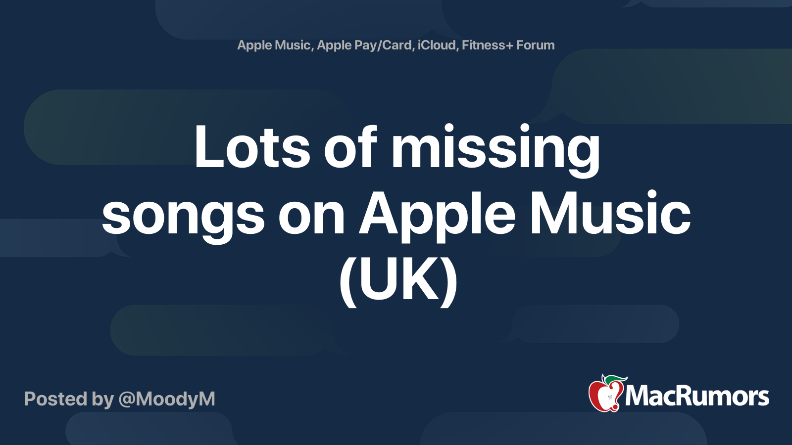 Lots of missing songs on Apple Music (UK) | MacRumors Forums