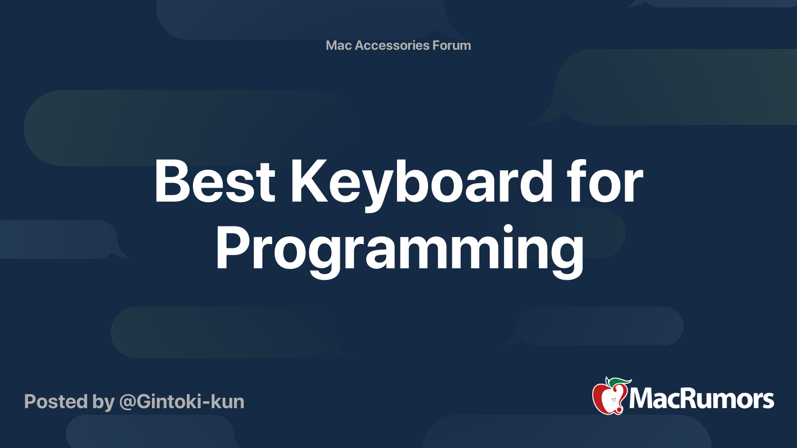 Best Keyboard for Programming | MacRumors Forums