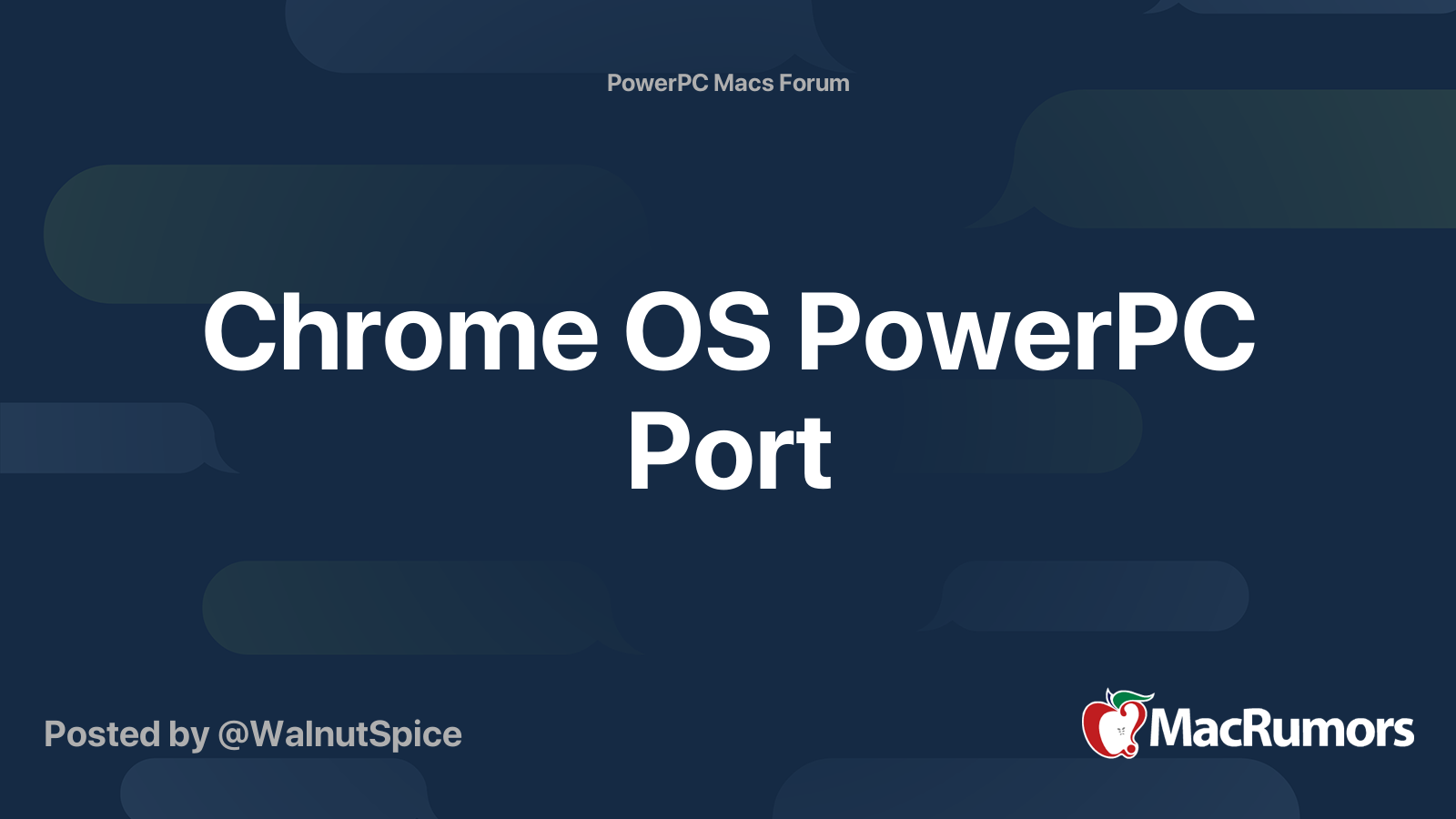 Chrome OS PowerPC Port | MacRumors Forums