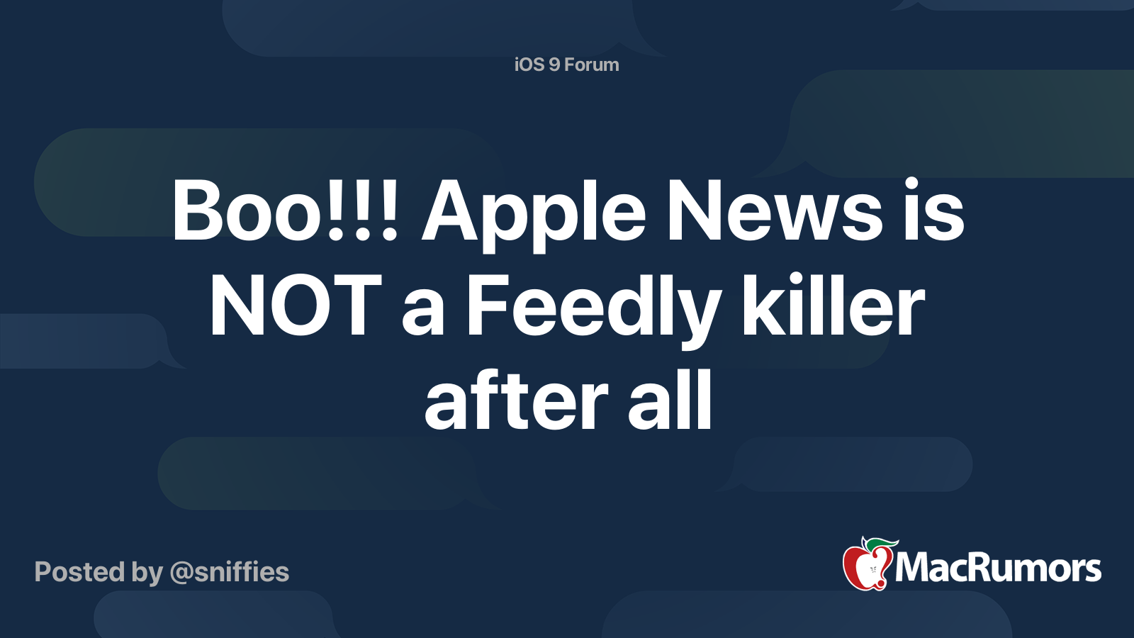 Boo!!! Apple News is NOT a Feedly killer after all | MacRumors Forums