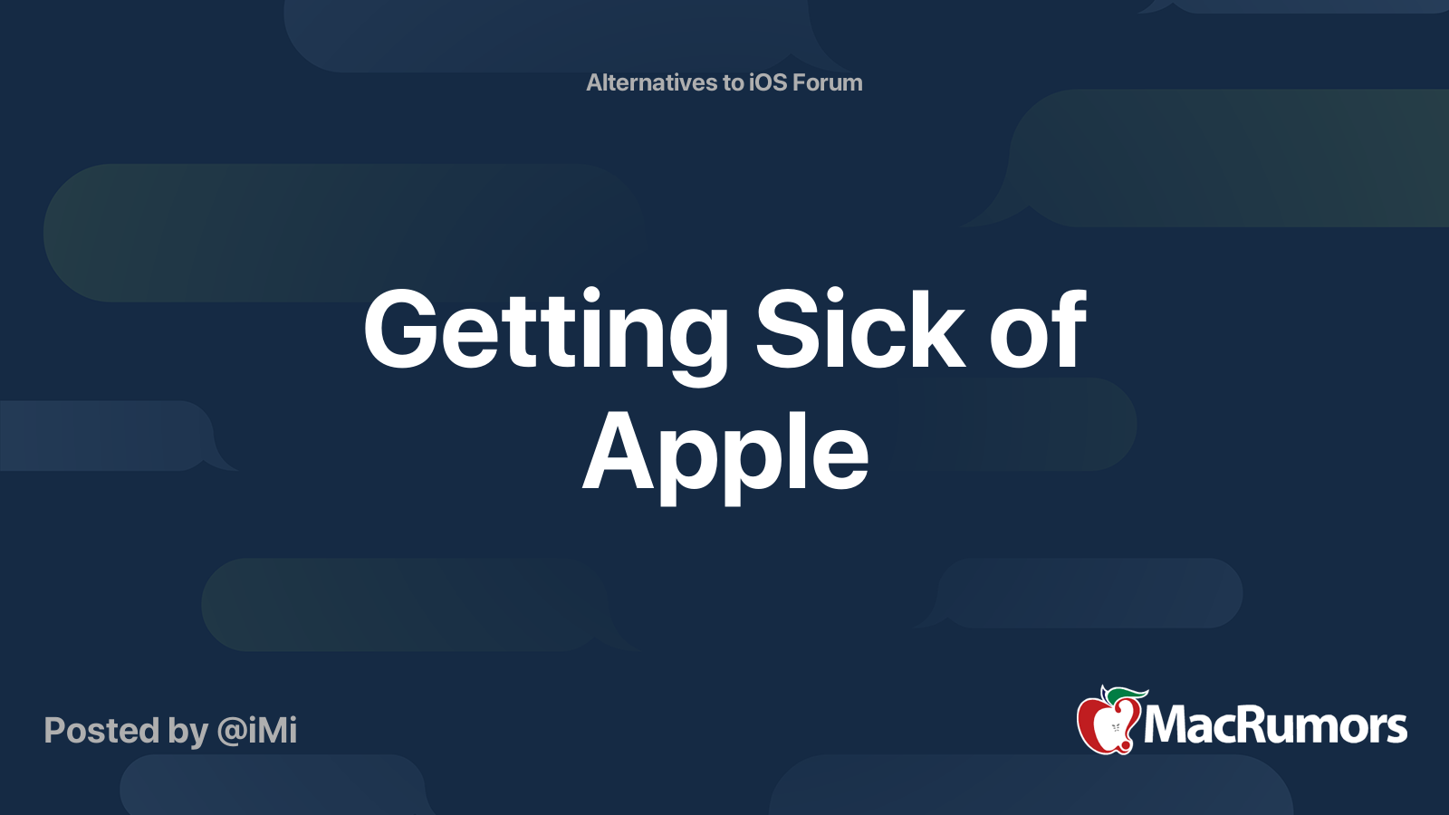 Getting Sick of Apple | MacRumors Forums