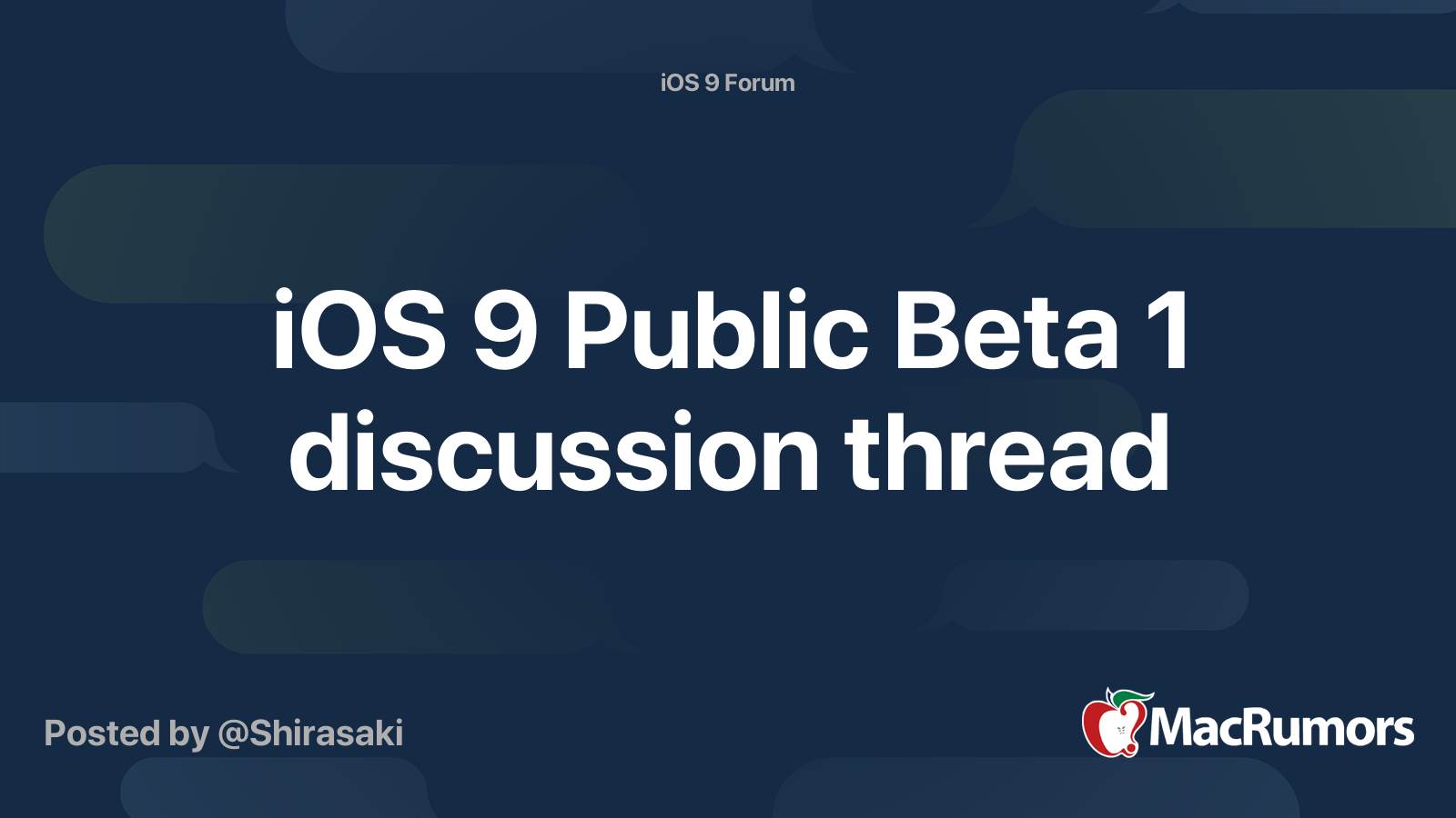 iOS 9 Public Beta 1 discussion thread | MacRumors Forums