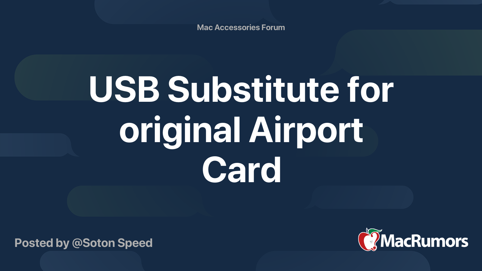 USB Substitute for original Airport Card | MacRumors Forums