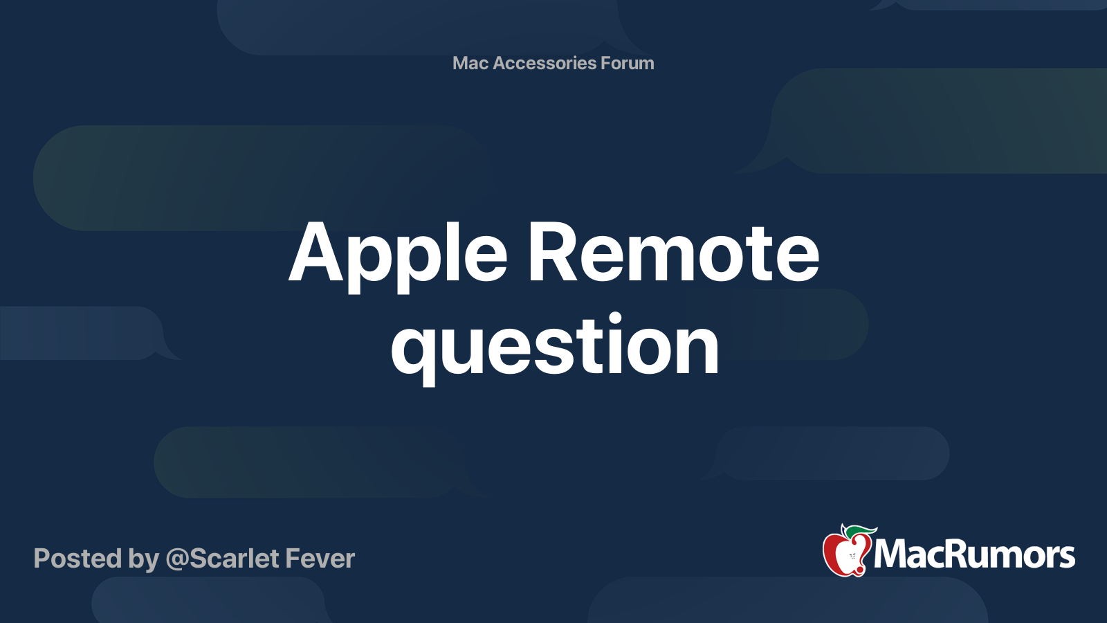 Apple Remote question | MacRumors Forums