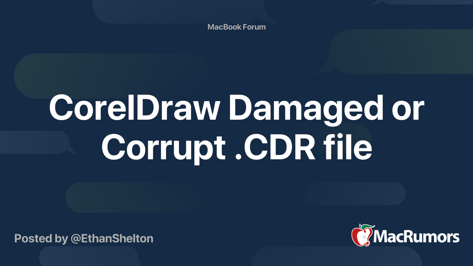 CorelDraw Damaged or Corrupt .CDR file | MacRumors Forums