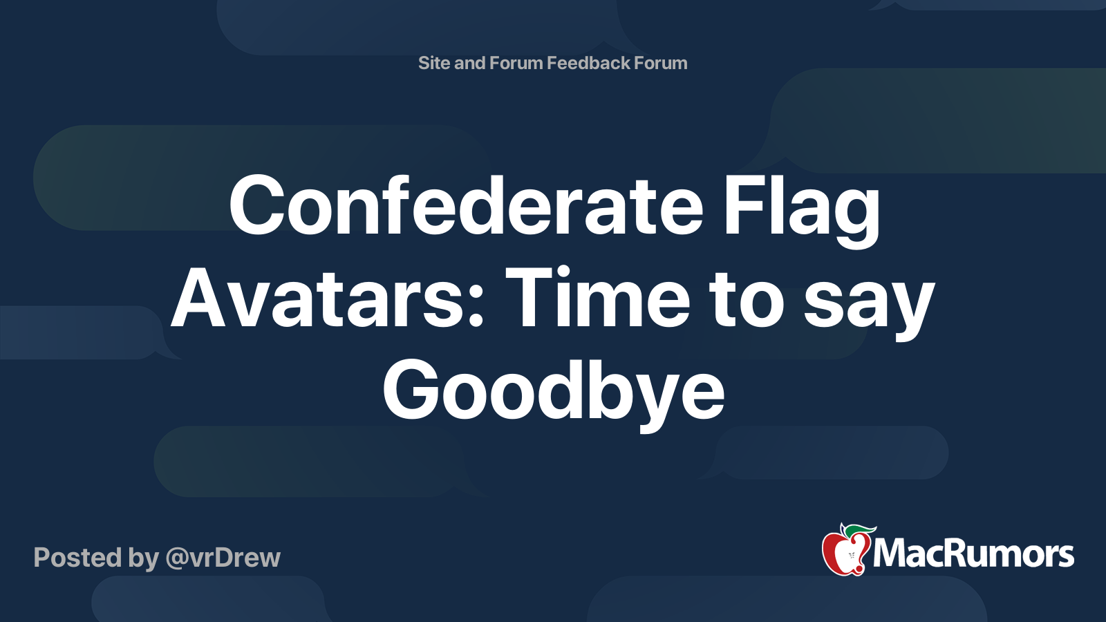 Confederate Flag Avatars: Time to say Goodbye | MacRumors Forums