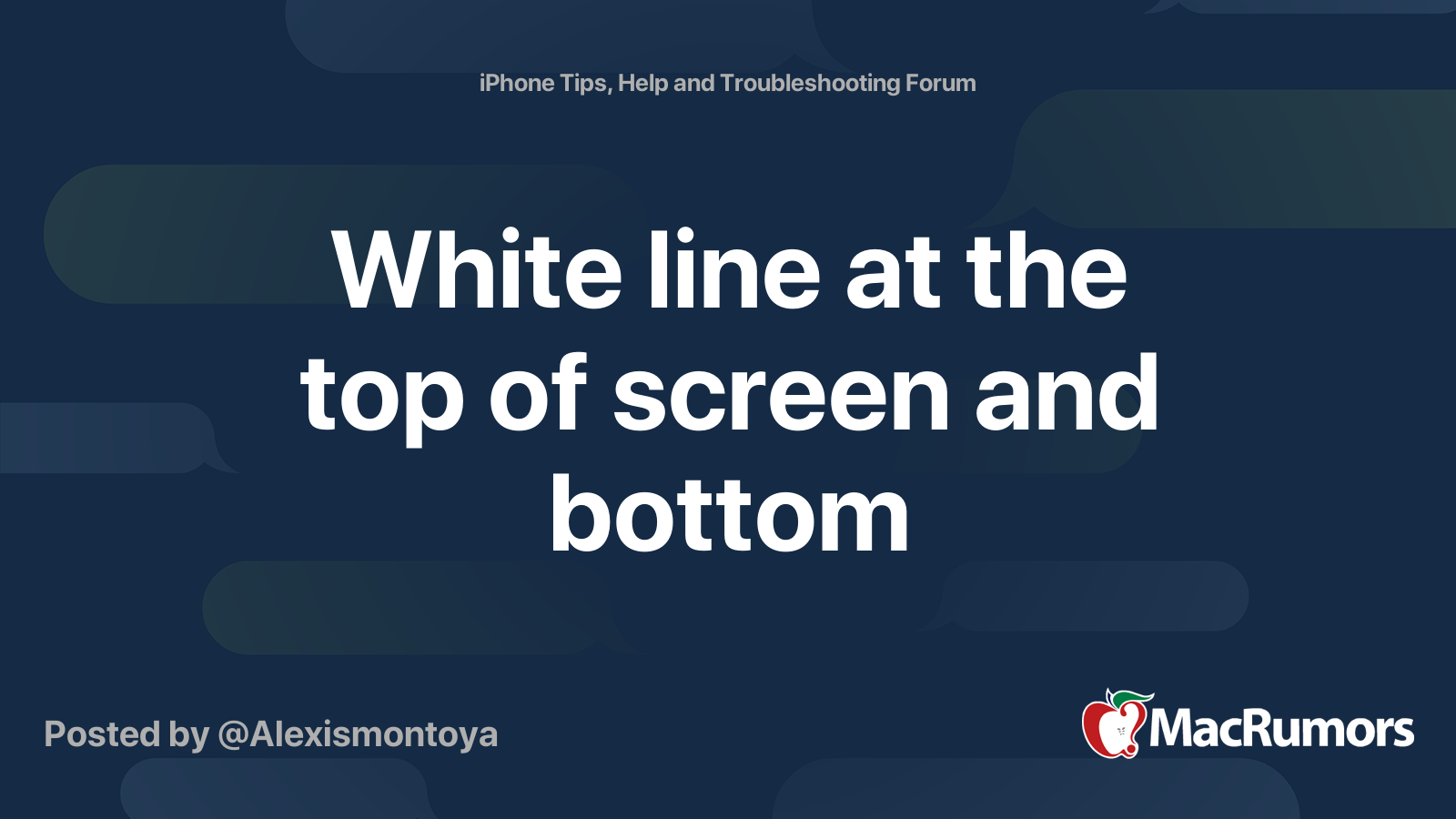 White line at the top of screen and bottom | MacRumors Forums