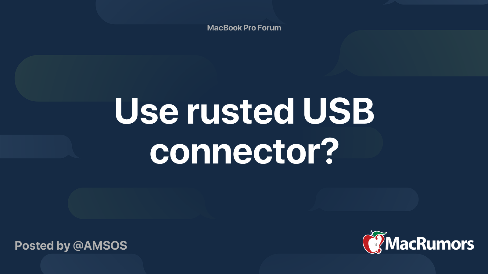 Use rusted USB connector? | MacRumors Forums