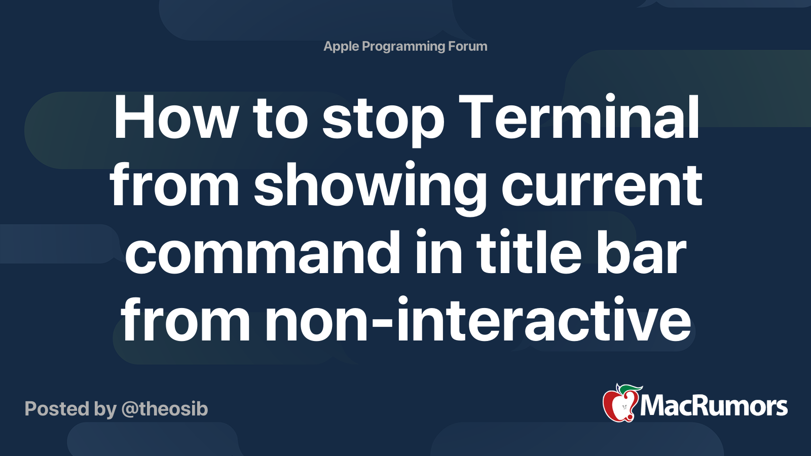 How To Stop Terminal From Showing Current Command In Title Bar From Non Interactive Shell 1260