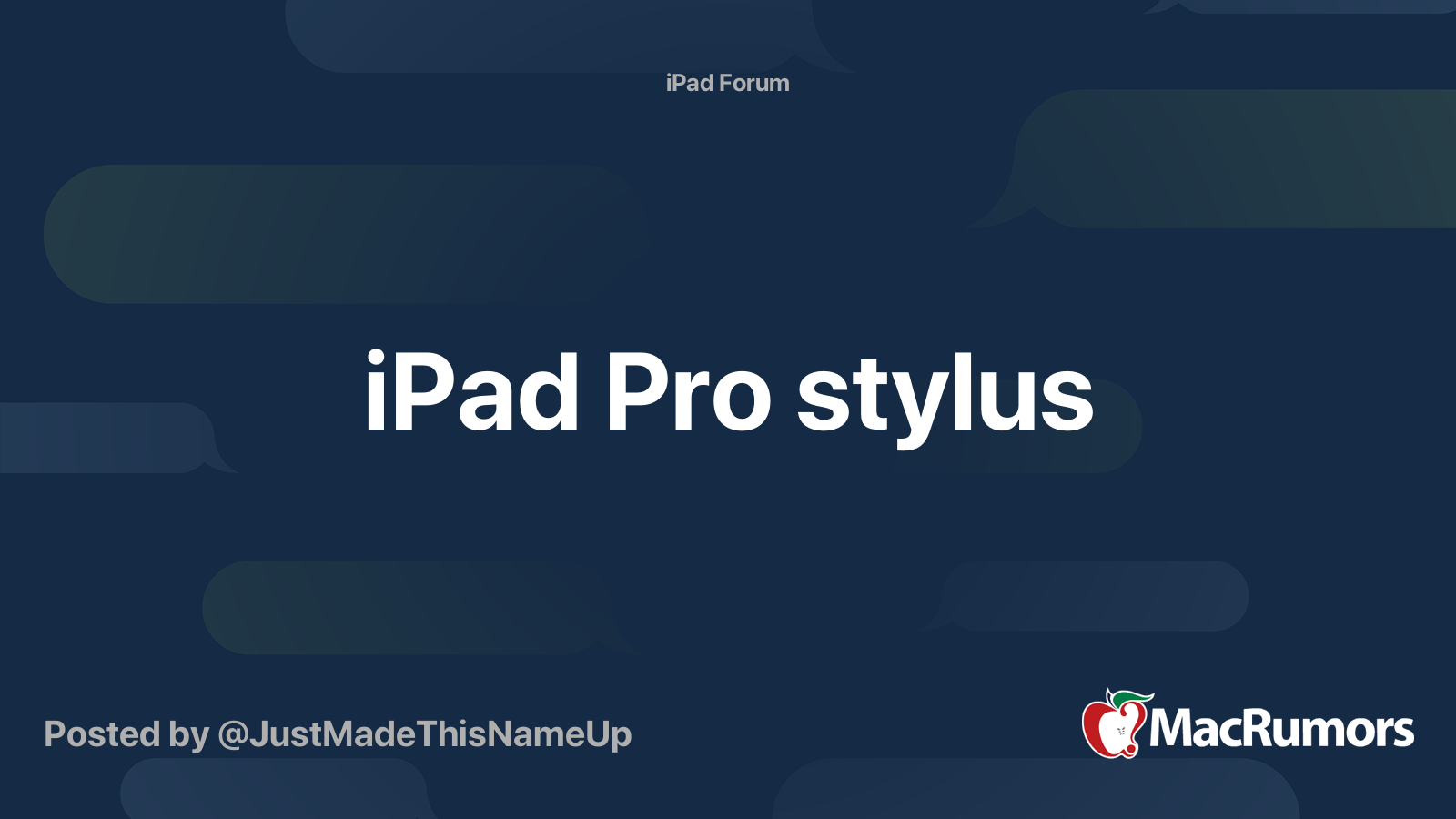 iPad Pro stylus | MacRumors Forums