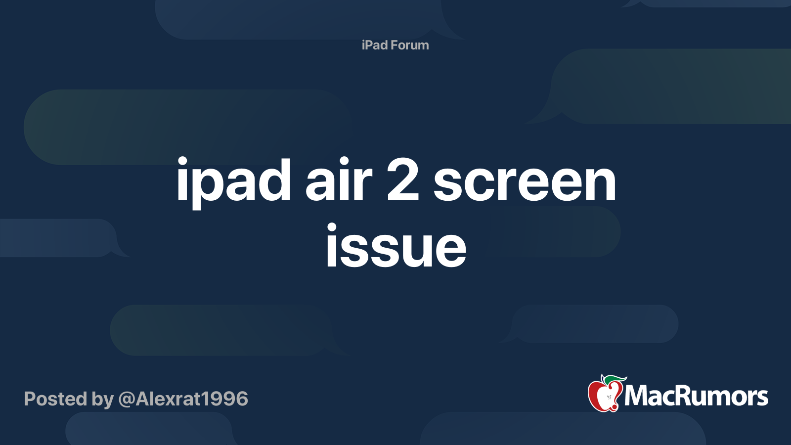 ipad air 2 screen issue | MacRumors Forums