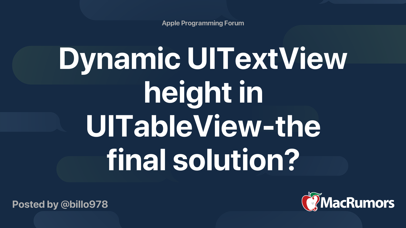 Dynamic Uitextview Height In Uitableview The Final Solution Macrumors Forums 