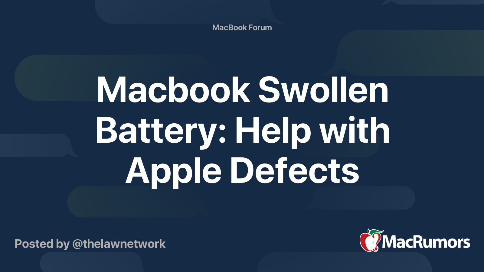 Macbook Swollen Battery: Help with Apple Defects | MacRumors Forums