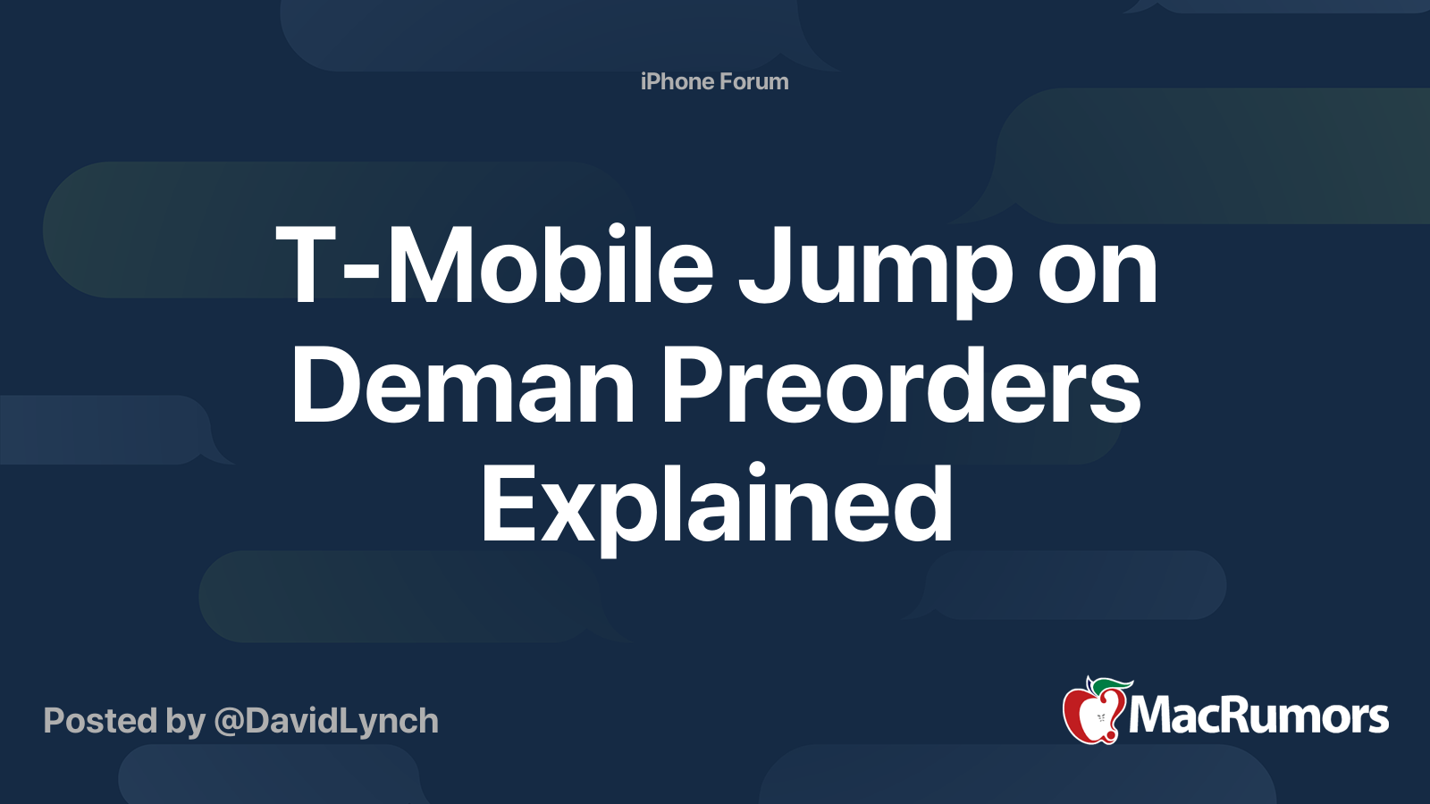 T-Mobile Jump on Deman Preorders Explained | MacRumors Forums