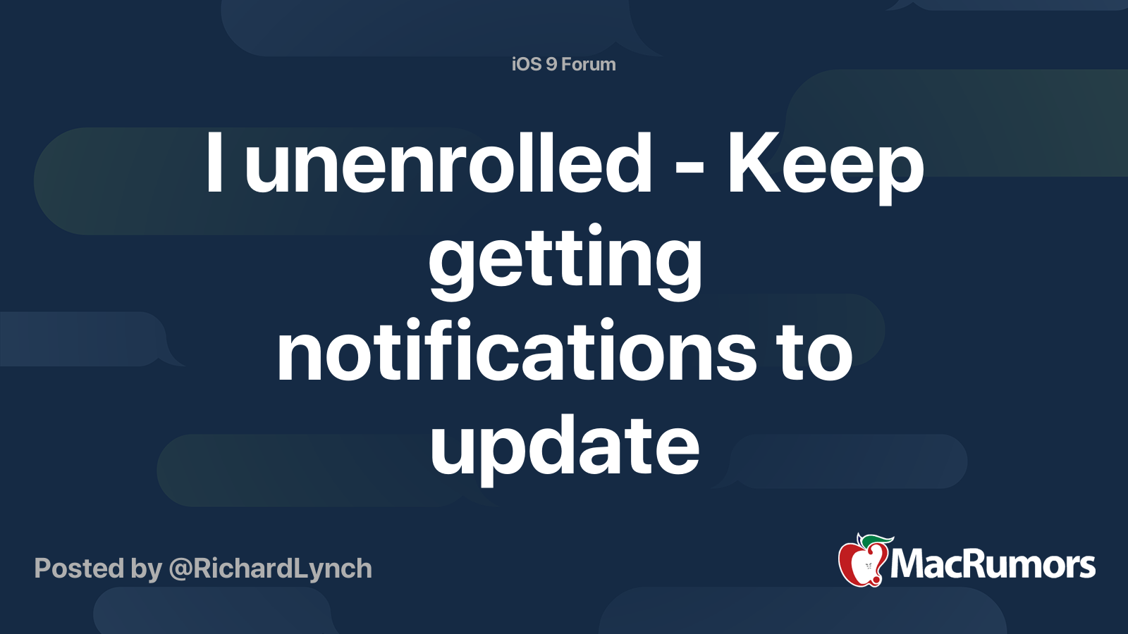I unenrolled - Keep getting notifications to update | MacRumors Forums