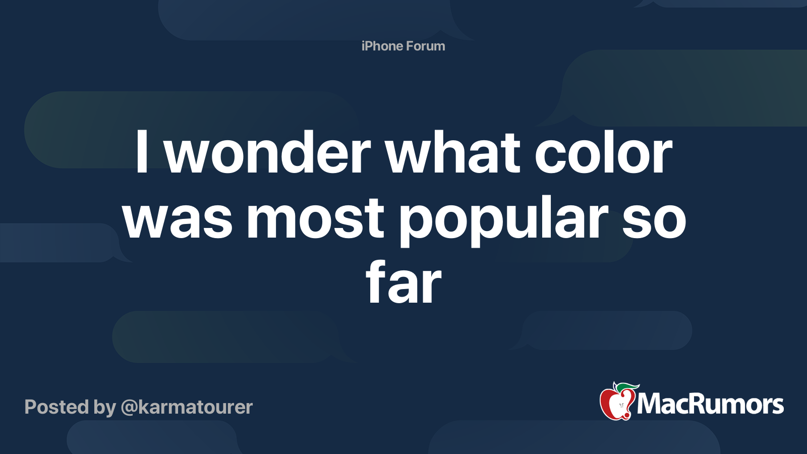 I wonder what color was most popular so far | MacRumors Forums
