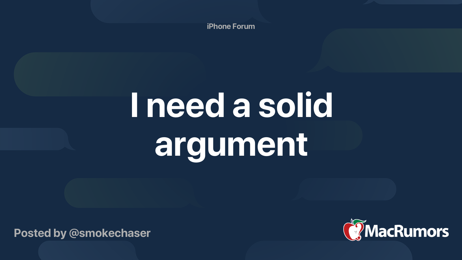 I need a solid argument | MacRumors Forums