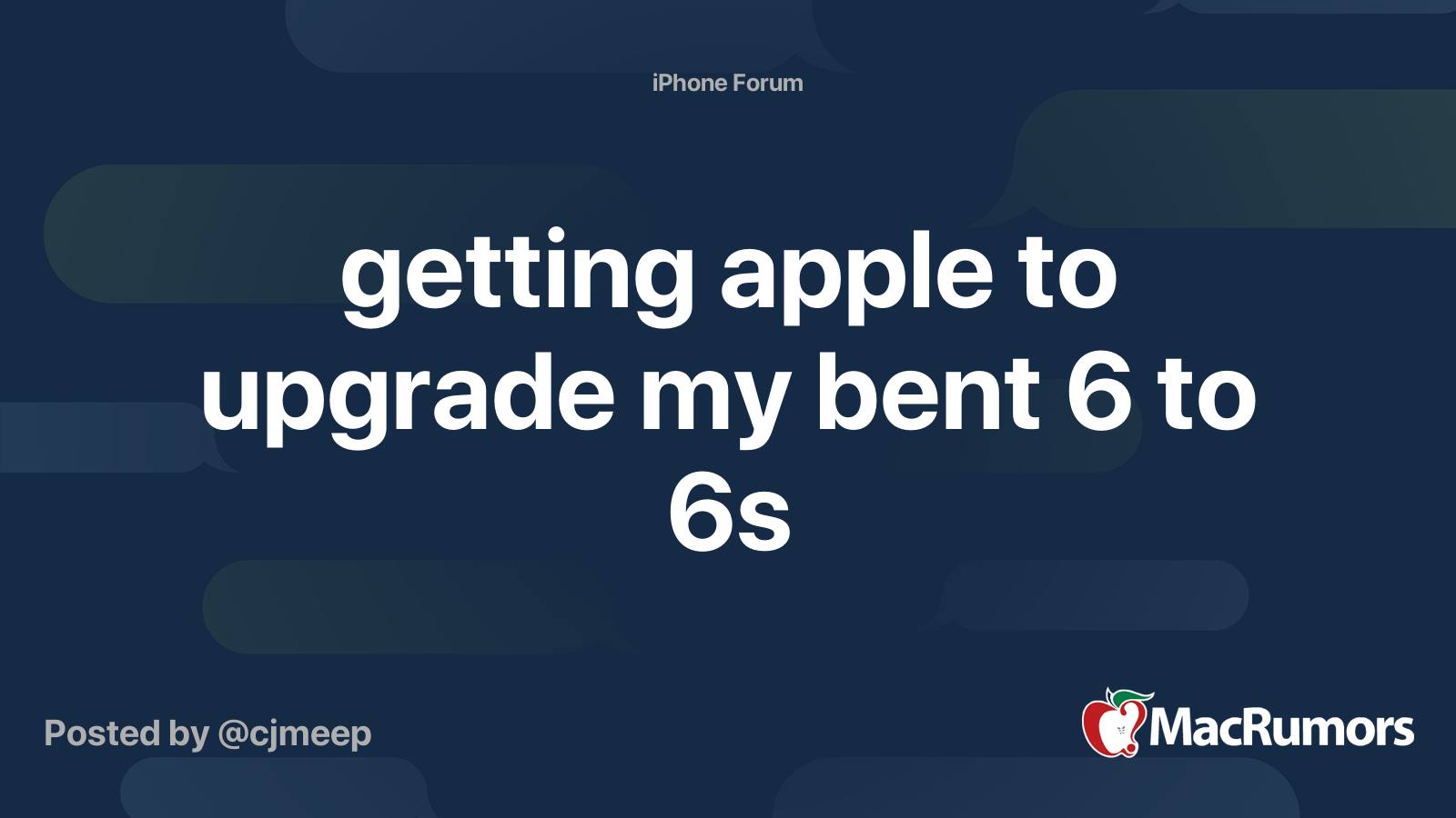 getting apple to upgrade my bent 6 to 6s | MacRumors Forums