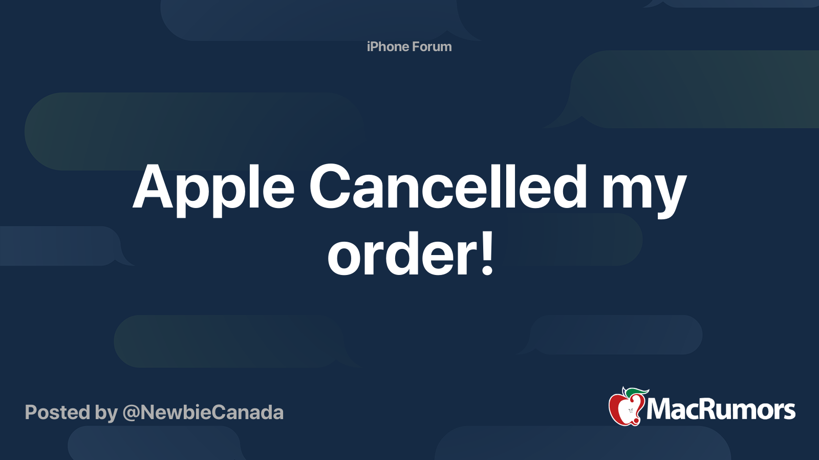 Apple Cancelled my order! | MacRumors Forums
