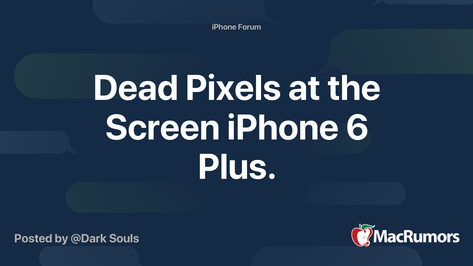 Dead Pixels at the Screen iPhone 6 Plus. | MacRumors Forums