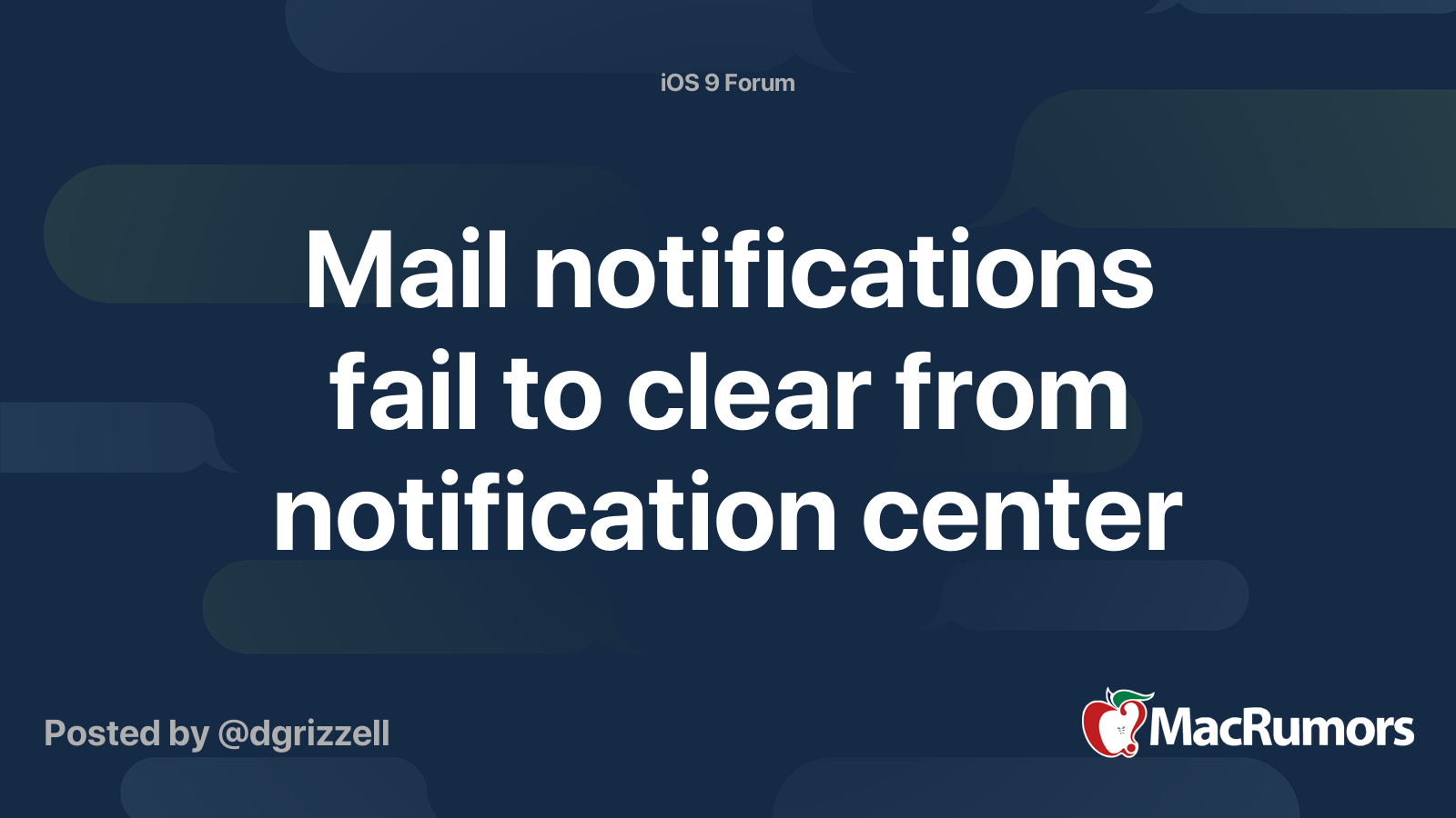 Mail notifications fail to clear from notification center | MacRumors ...
